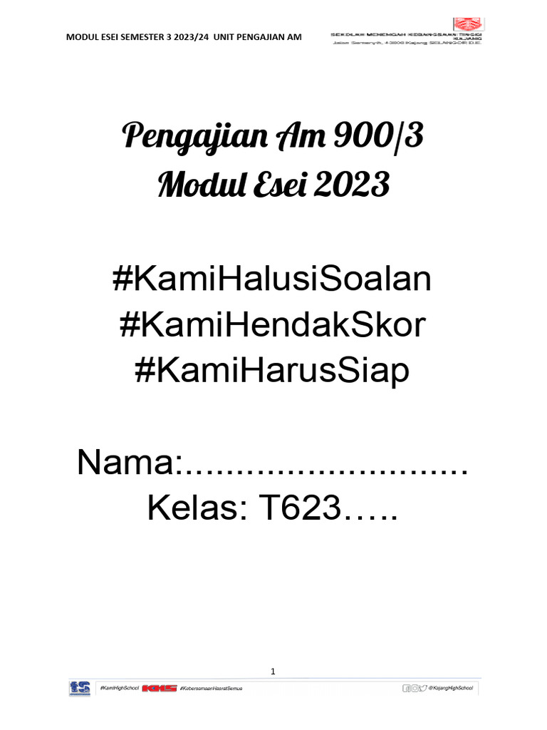 Modul RaMa Esei PA P3 2023-24 | PDF
