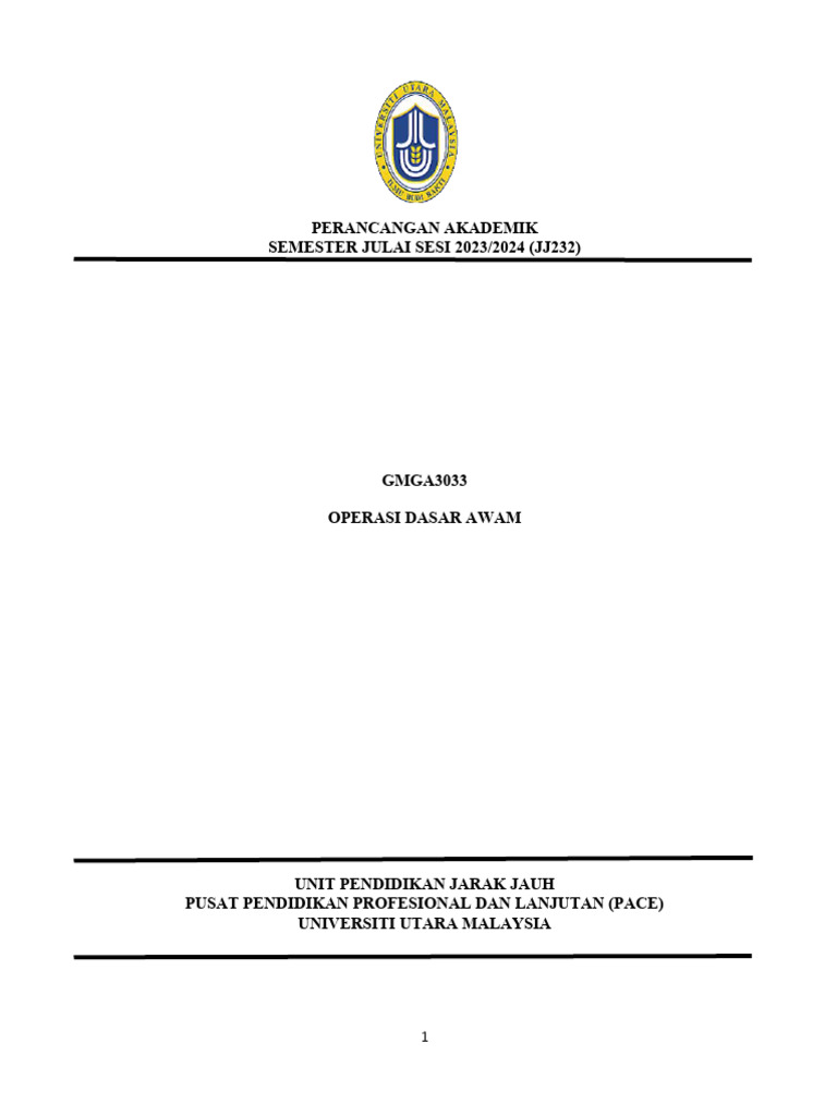 Perancangan Akademik Gmga 3033 | PDF