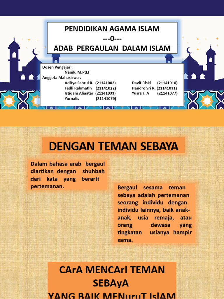 Adab Pergaulan dalam Islam | PDF | Ilmu Sosial | Gaya Hidup