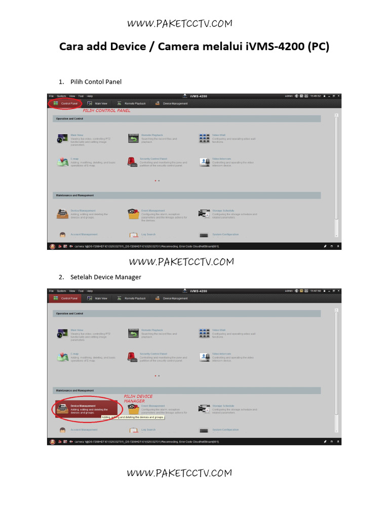 Cara Add Device Di iVMS-4200 | PDF