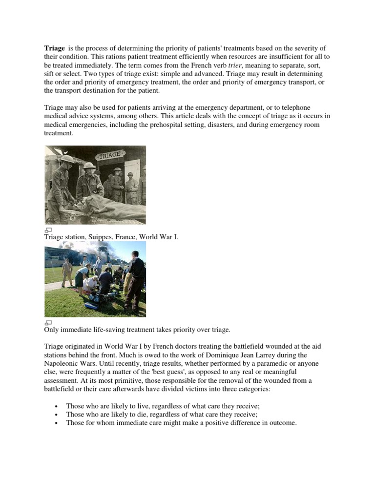 Triage Notes | Emergency Department | Major Trauma