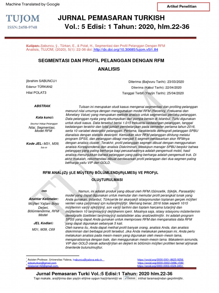 Customer Segmentation and Profiling With RFM Analysis - Idn | PDF