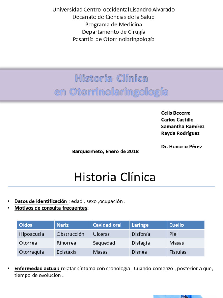 1 - Historia Clinica de Orl, Examen Físico. | PDF