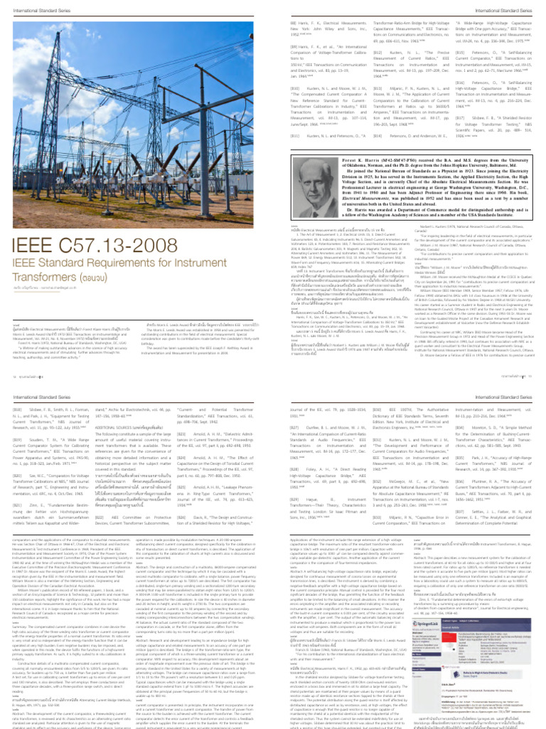 IEEE Steandard Requirements For Lnstrument Transformers | PDF