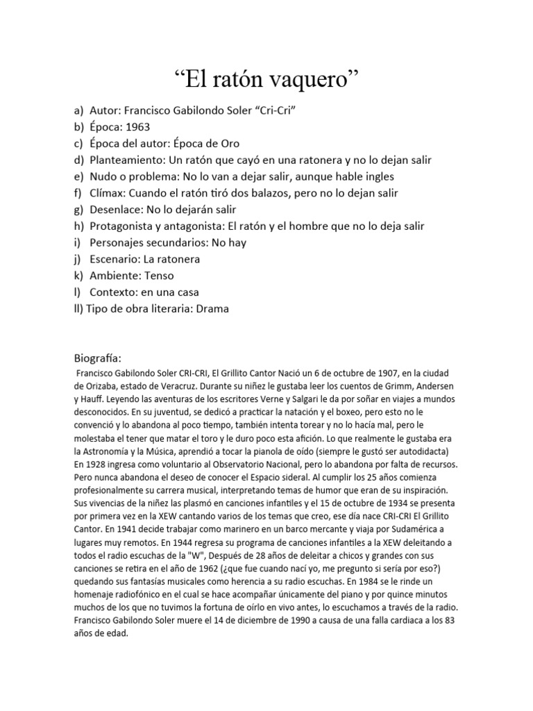 El Ratón Vaquero | PDF