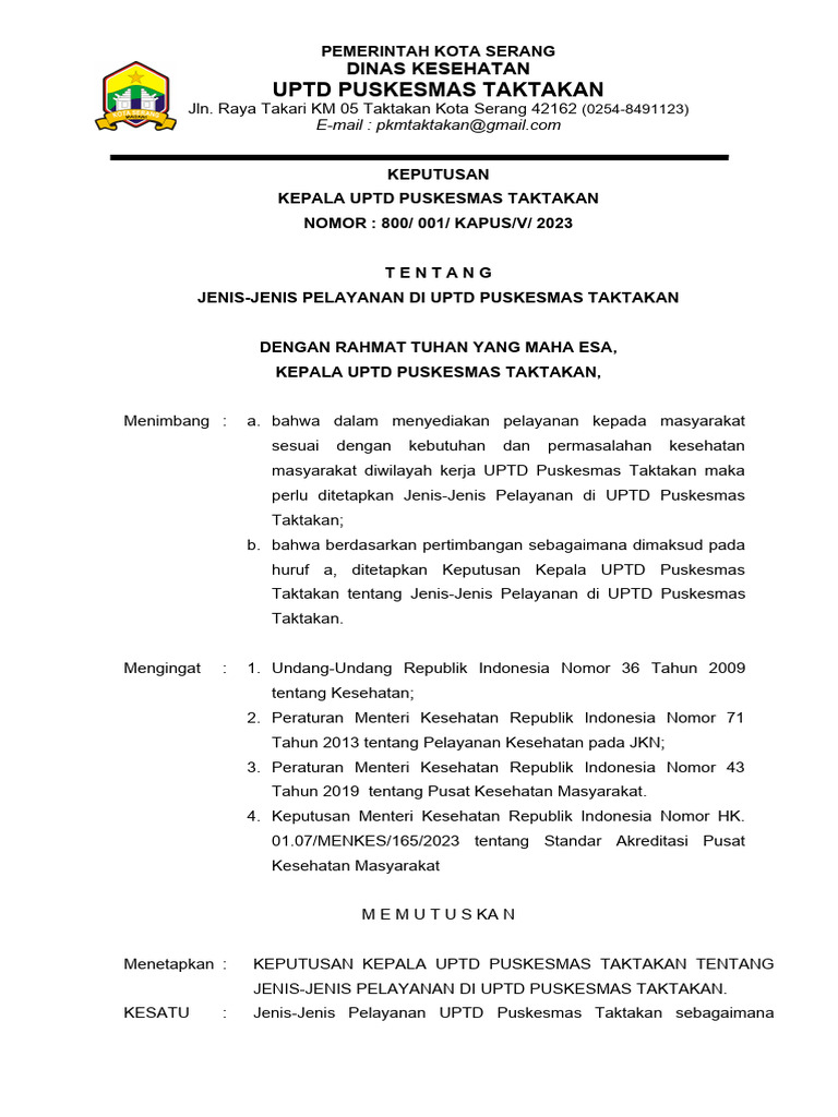 1.1.1 EP B SK JENIS-JENIS PELAYANAN | PDF | Kesehatan Holistik | Sains & Matematika