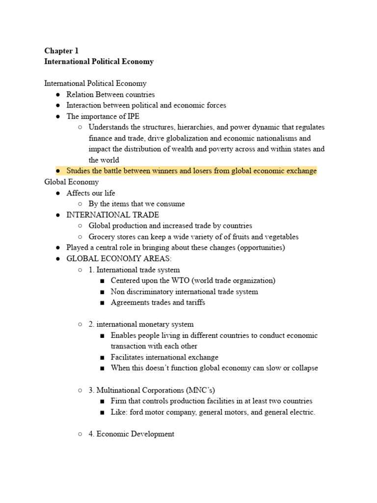 Political Economy Notes | PDF