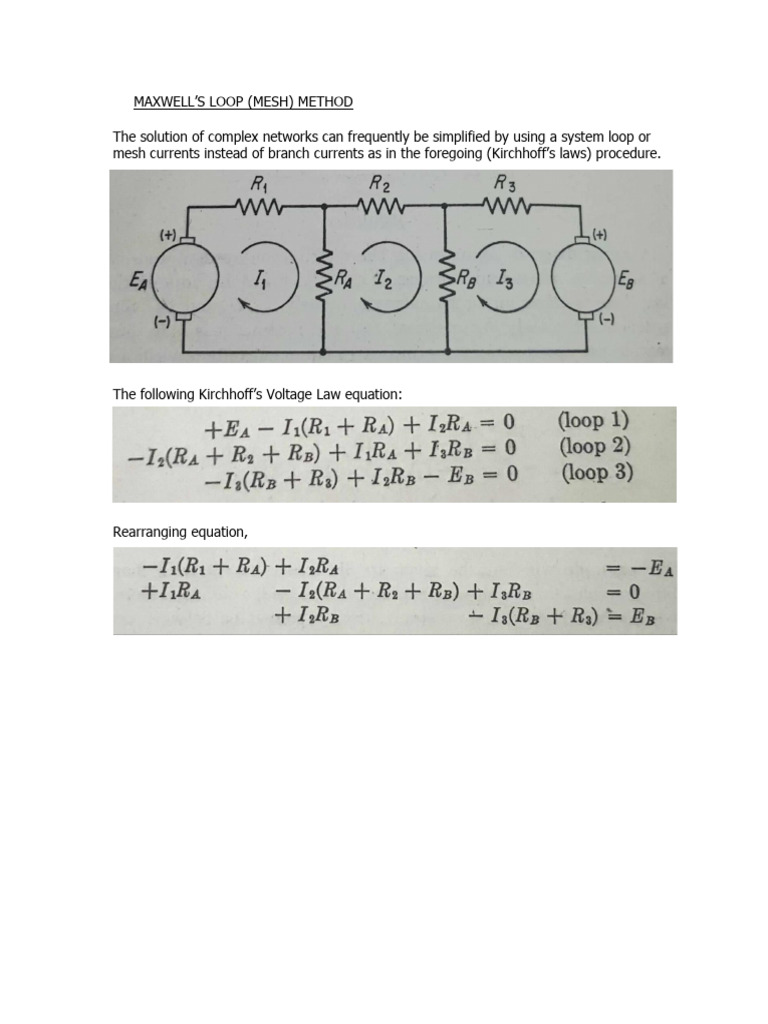 Chapter 2 Maxwell Loop (Mesh) Method | PDF
