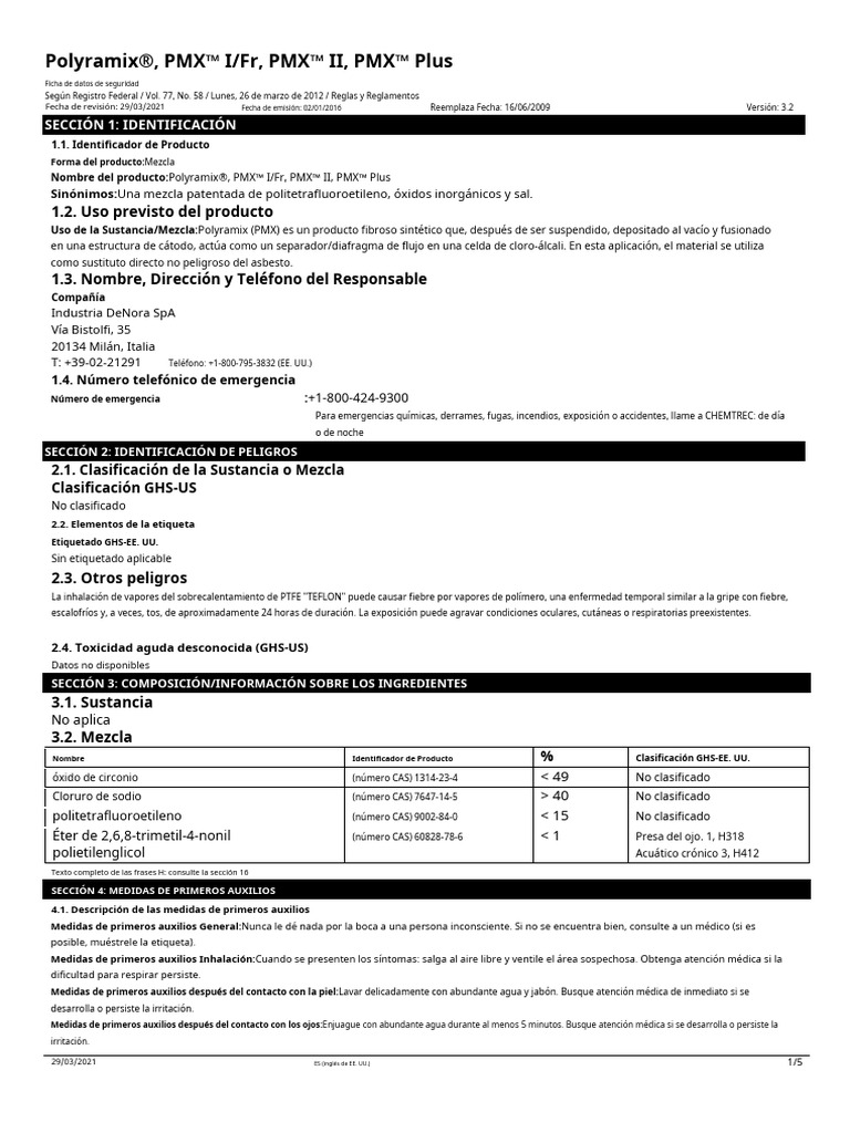 FIBRA POLYRAMIX FR PMX FR Fiber | PDF | Ciencias fisicas | Química