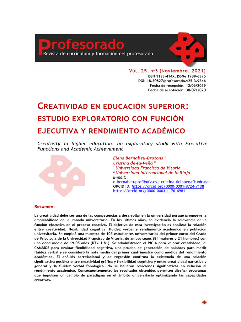 Funciones Ejecutivas y Rendimiento Escolar | PDF