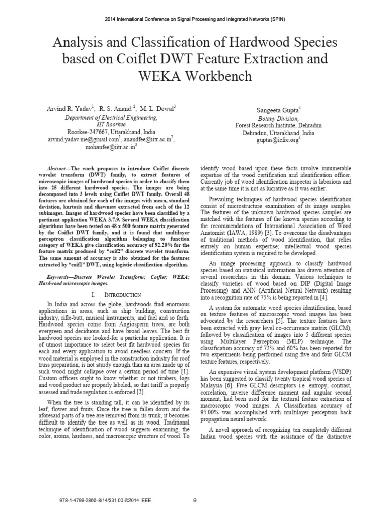 Yadav Et Al - 2014 - Analysis and Classification of Hardwood Species ...