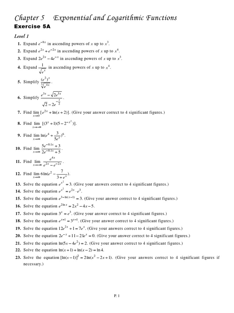 Chp5 Exponential and Logarithmic Functions | PDF