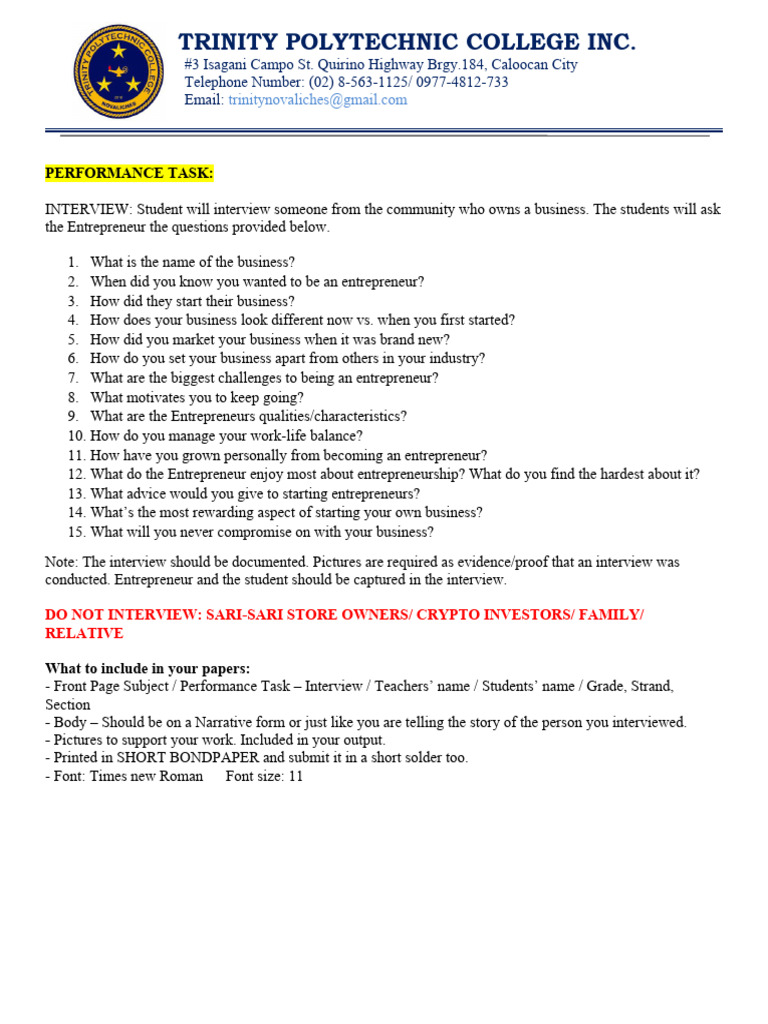 1ST-QUARTER-PERFORMANCE-TASK-IN-ENTREP | PDF