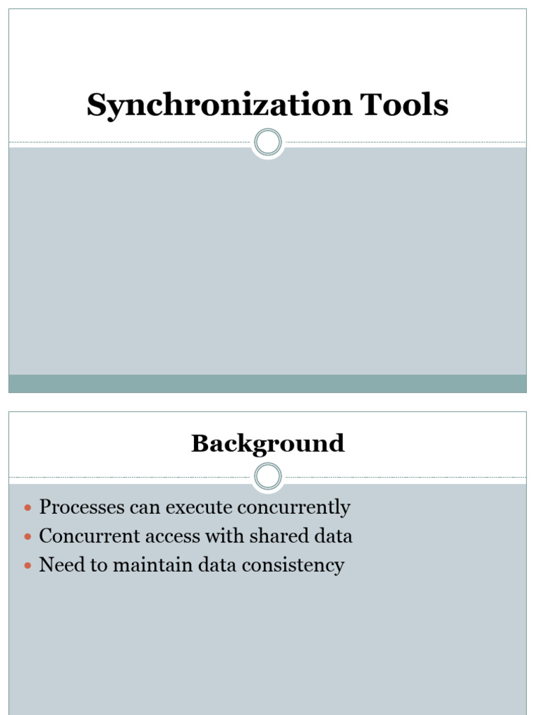 Synchronization Tools | PDF | Distributed Computing | Information Technology