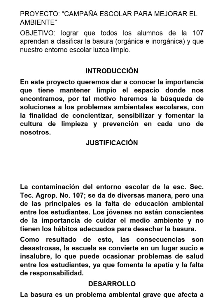 Proyecto Primer Grado | PDF