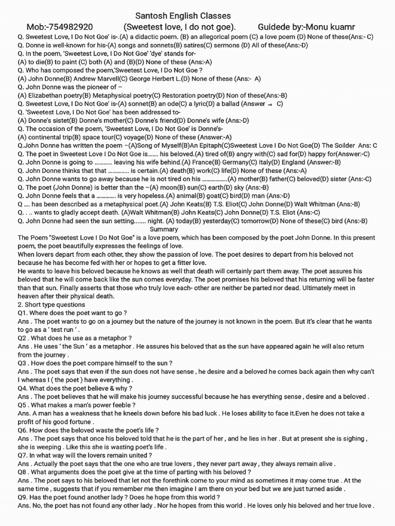 Bseb Boards English Notes | PDF