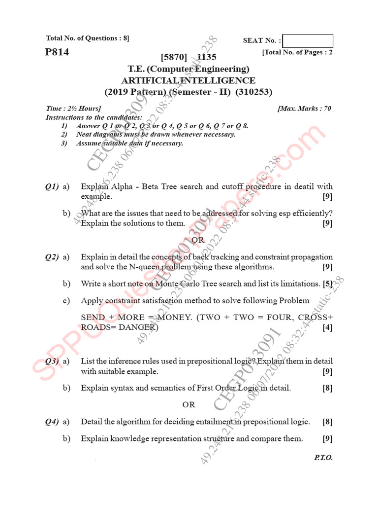 Be - Computer Engineering - Semester 6 - 2022 - May - Artificial ...