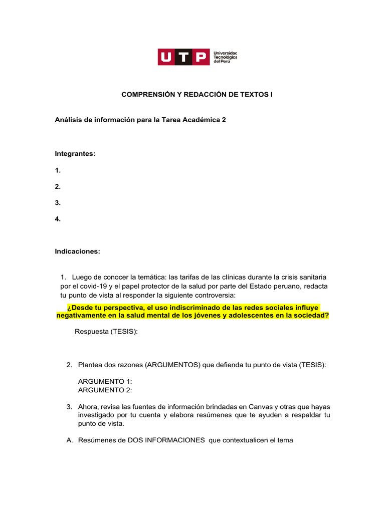 Semana 09 - Consigna para Tarea de La Semana | PDF