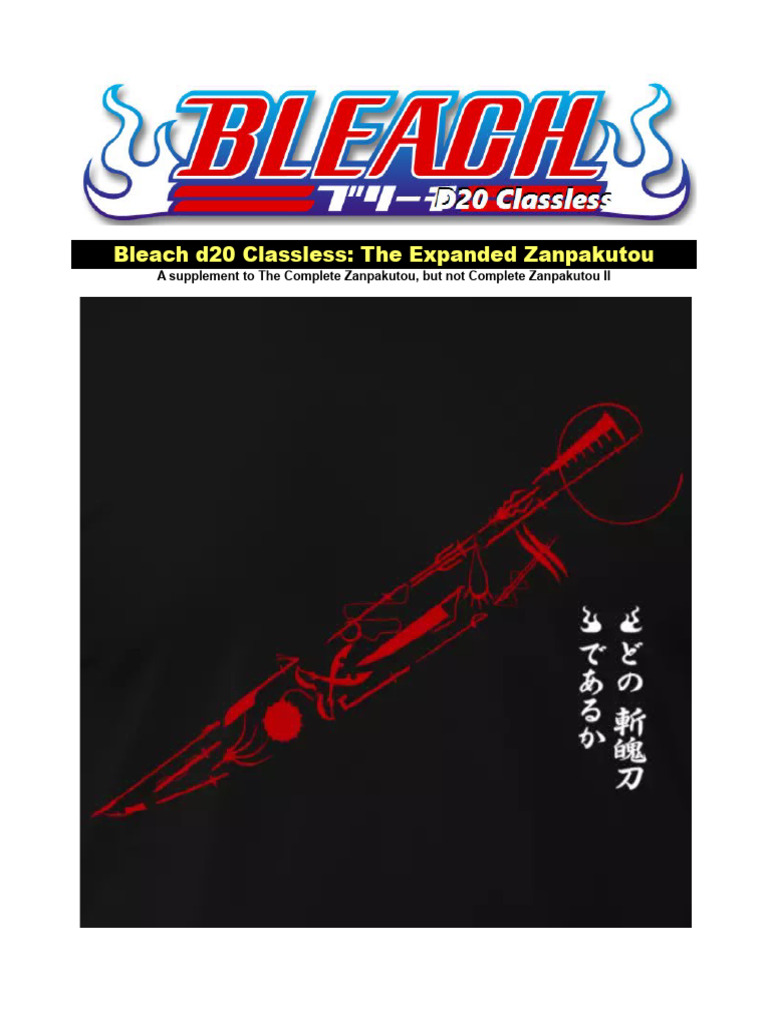 Bleach d20 Classless - The Expanded Zanpakutou | PDF