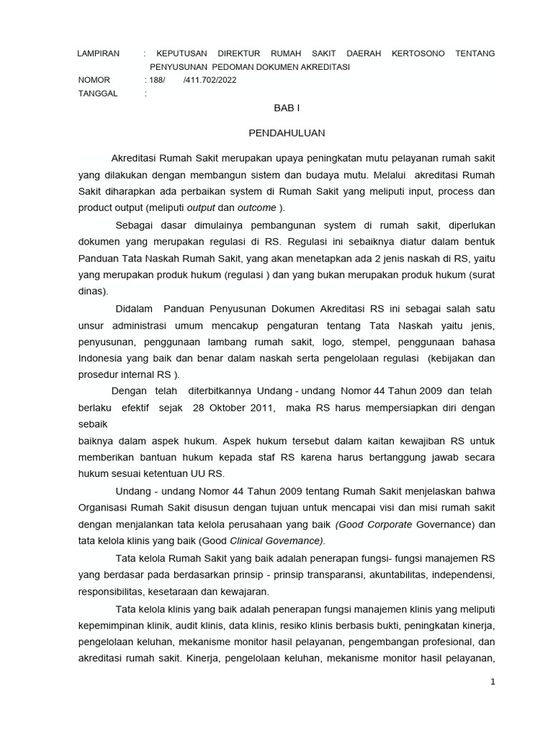 Dokumen Akreditasi Halaman 1 - DST | PDF