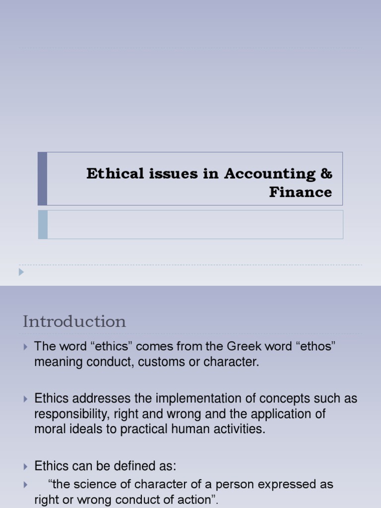 Ethical Challenges in Accounting & Finance | PDF | Accounting | Audit