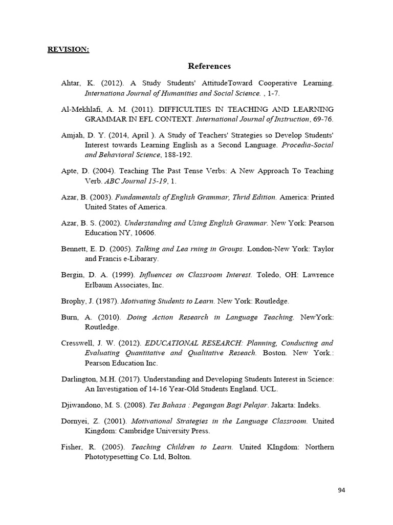 References | PDF | Language Education | English As A Second Or Foreign ...
