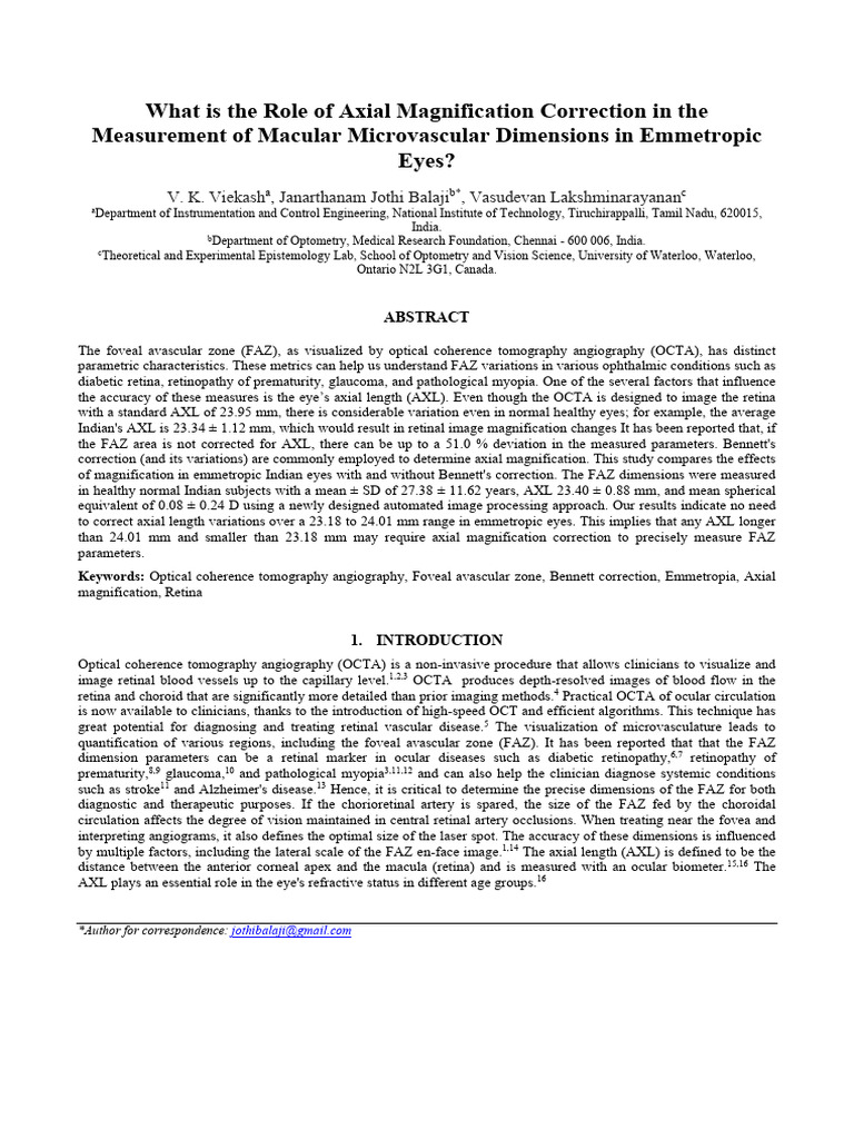 What Is The Role of Axial Magnification Correction in The Measurement ...