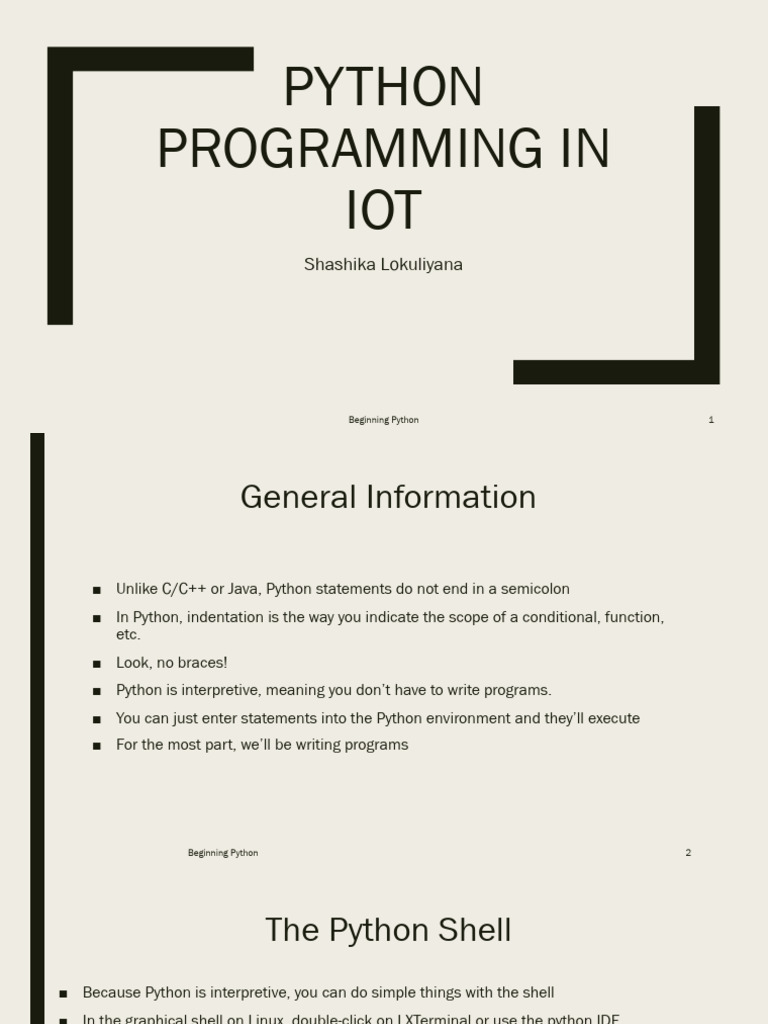 Python For IoT | PDF | Python (Programming Language) | Computing