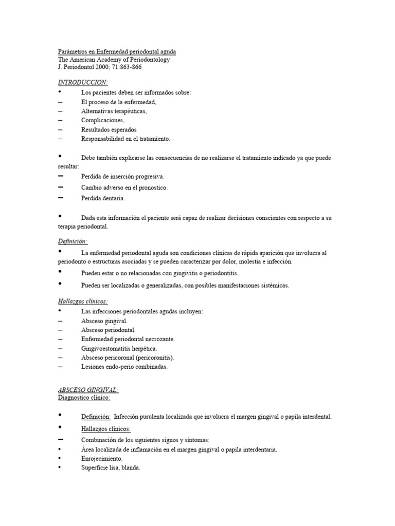 Enf. Perio. Aguda (Absceso Periol) | PDF | Medicina CLINICA ...