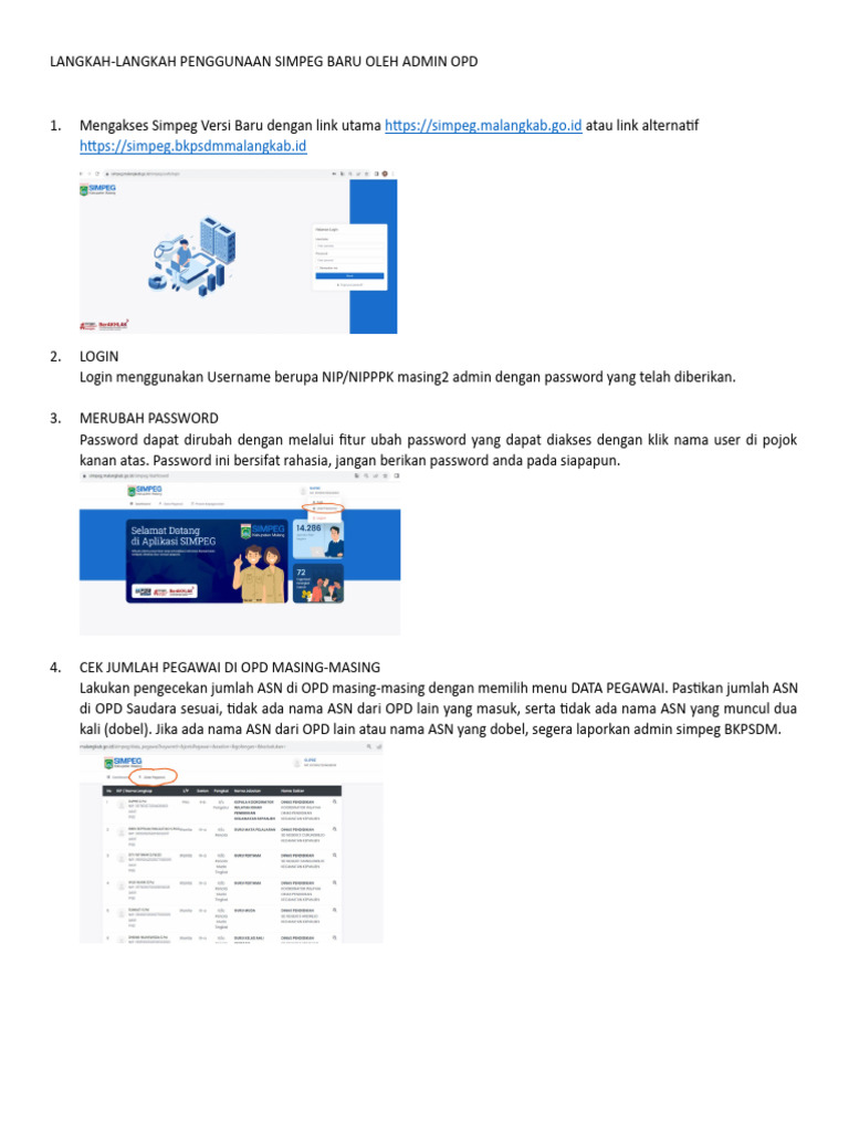 Langkah2 Admin Opd | PDF