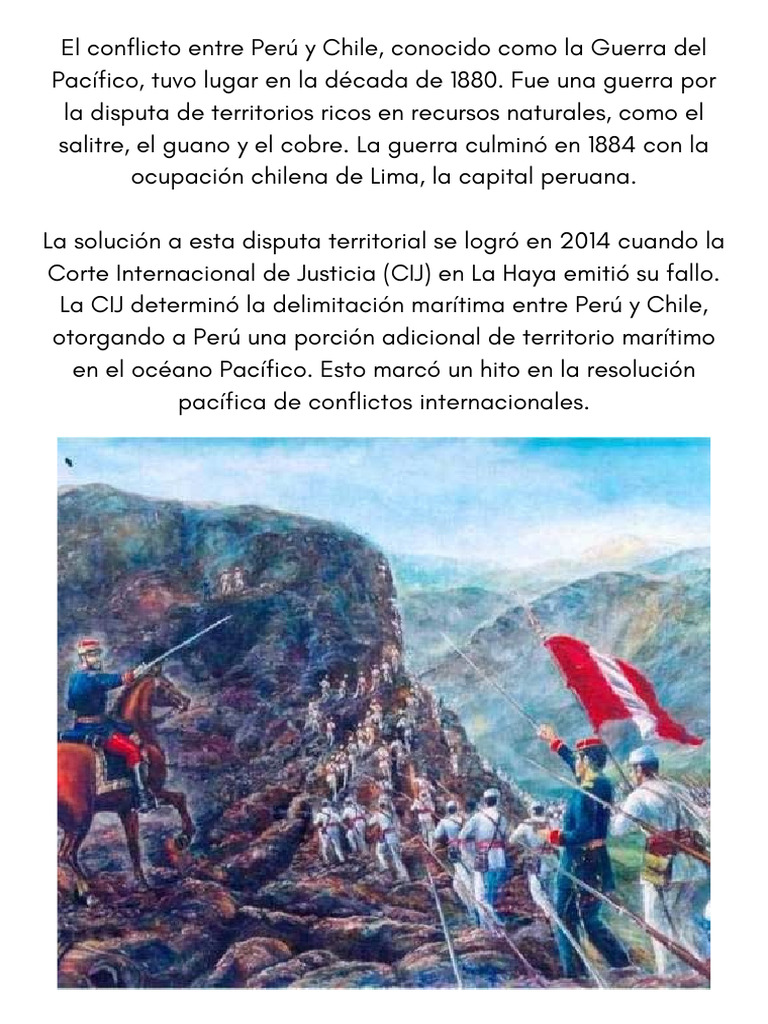 El conflicto entre Perú y Chile, conocido como la Guerra del Pacífico ...