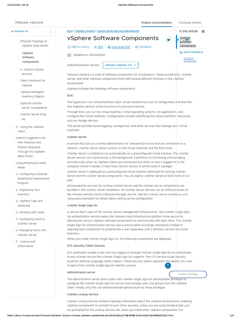 VSphere Software Components | PDF