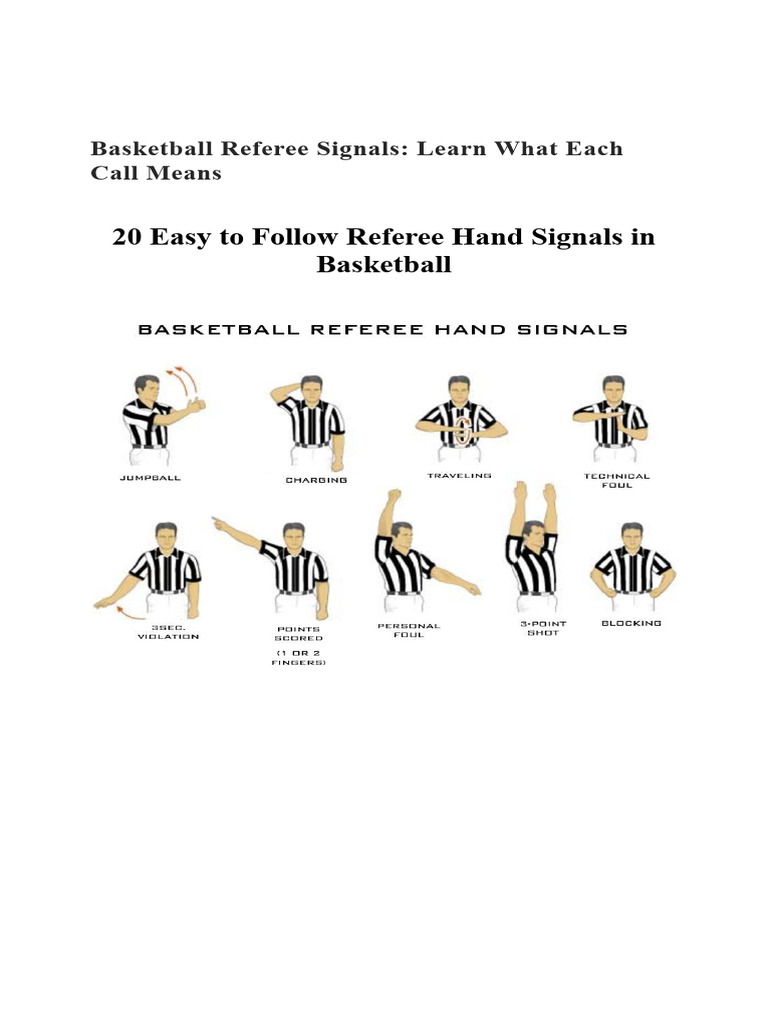 Basketball Referee Signals | PDF