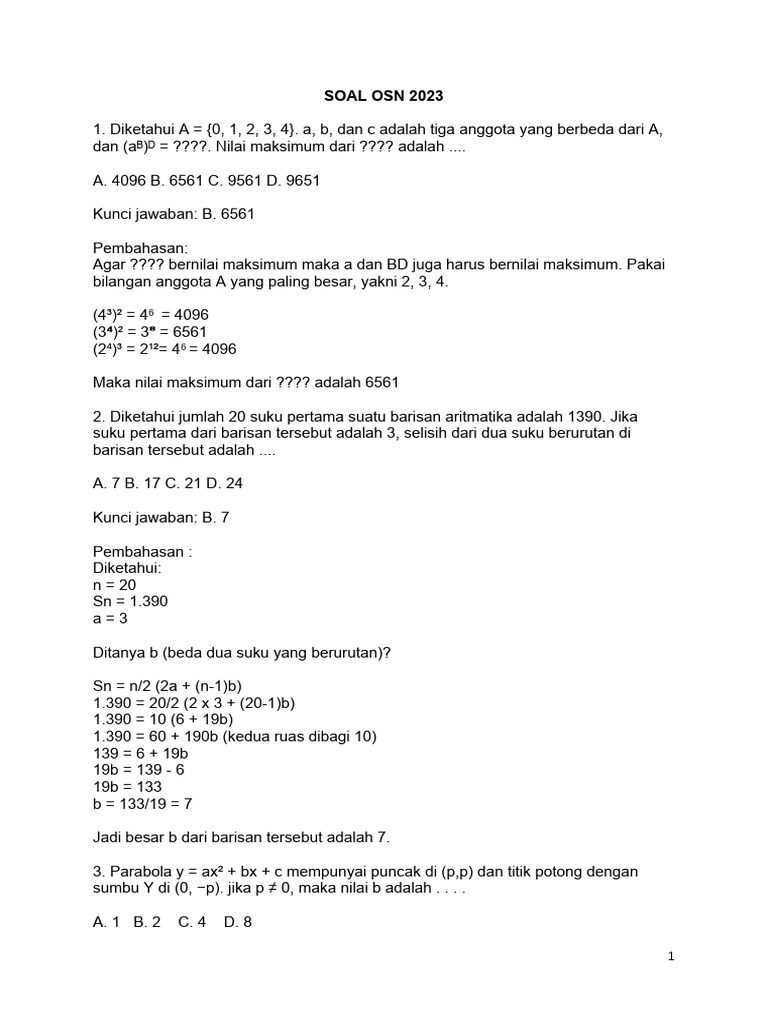 Soal Osn 2023 | PDF