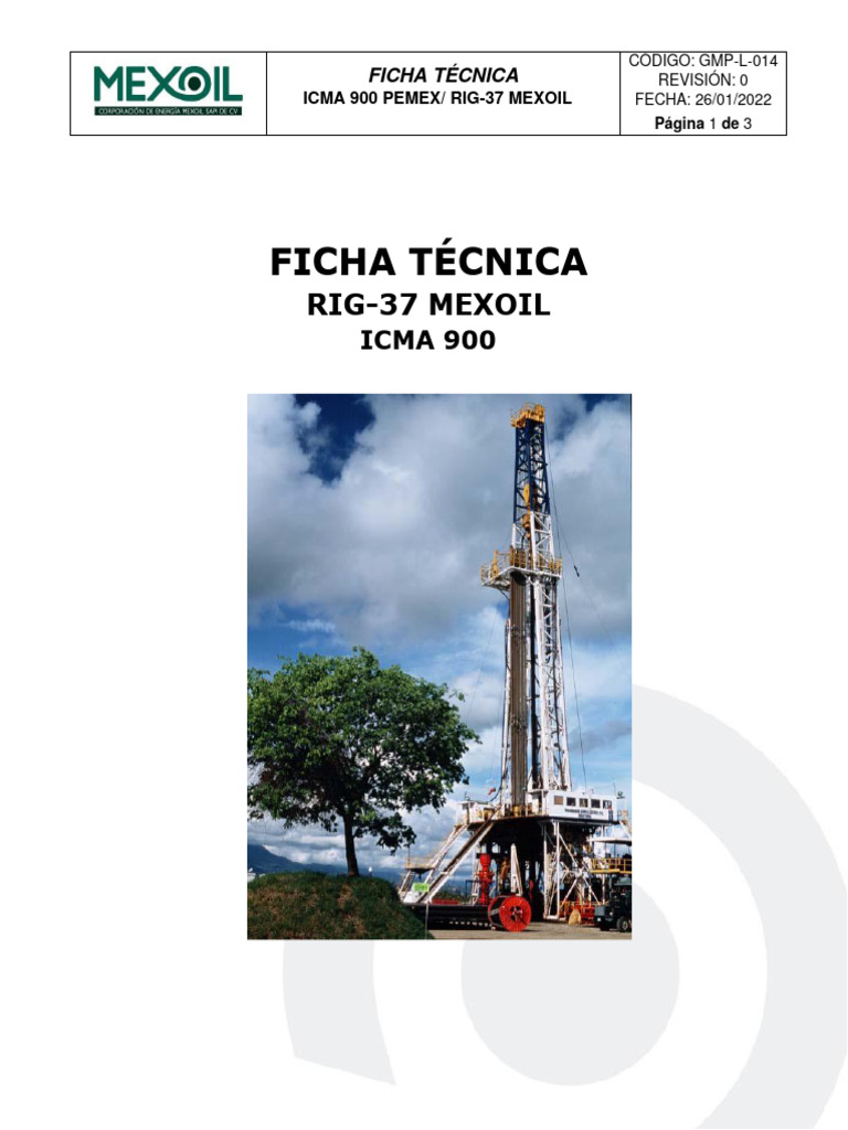 Ficha Técnica Rig-37 Ago 2022 | PDF