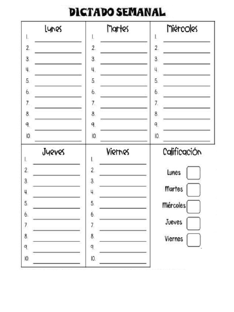 Dictado Semanal | PDF