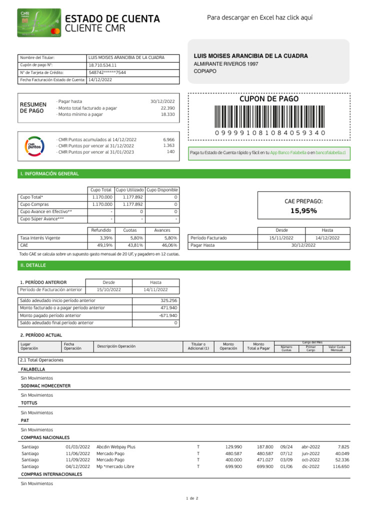 B Luis Arancibia de La Cuadra - Unlocked | PDF | Tarjeta de crédito | Crédito