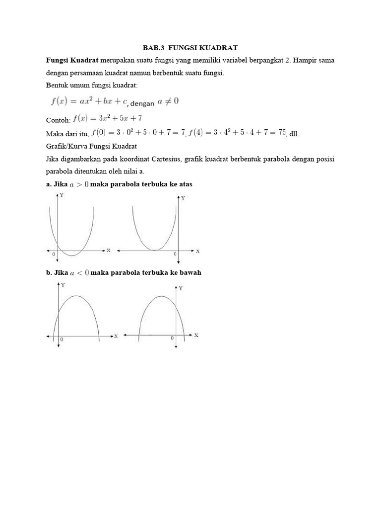Bab 3 Fungsi Kuadrat | PDF | Metode & Bahan Ajar