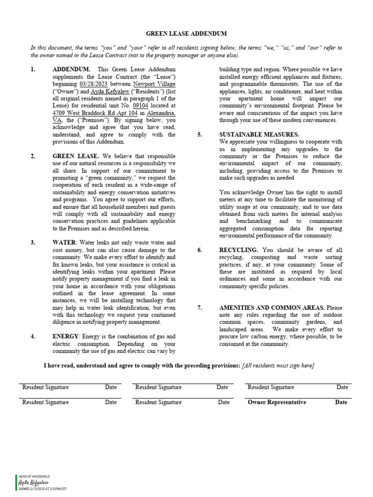 017-Form-Green-Lease-Addendum | PDF