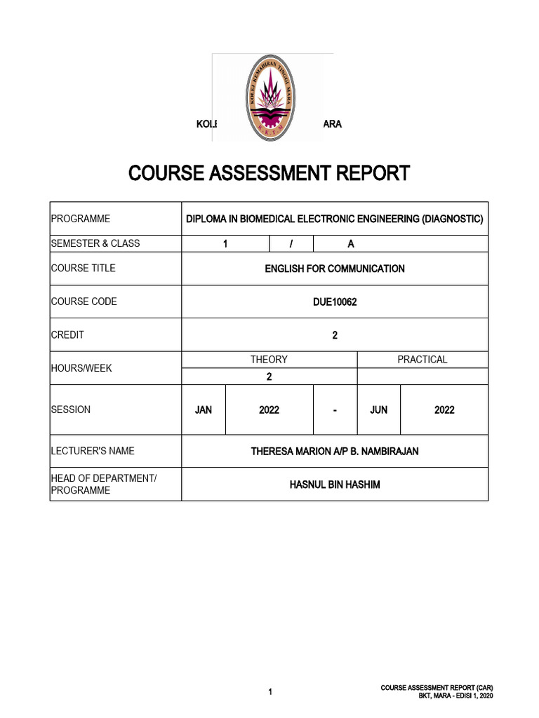 Car - 3.0 - Due10062 D1a Semester 1 Sesi Jan June 2022 | PDF