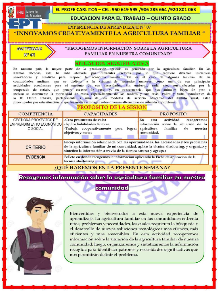 Actividad #01 - 5to Grado - Ept - 00001 | PDF