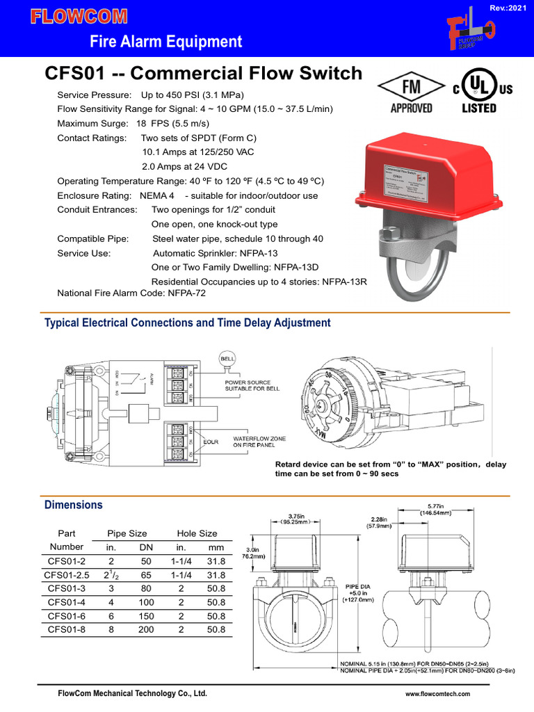 CFS01 Flow Switch Installation Guide | PDF