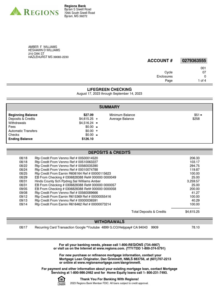 September Bank Statements | PDF