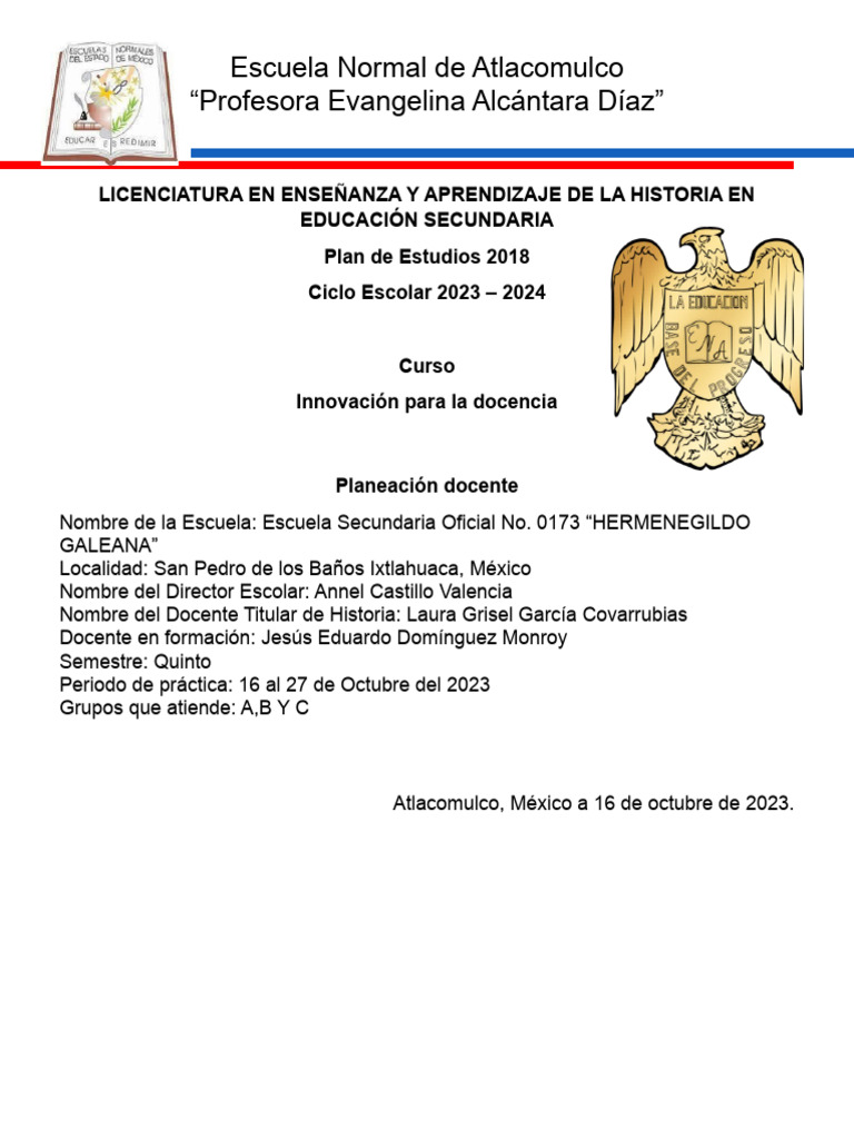 Portada Planeación | PDF