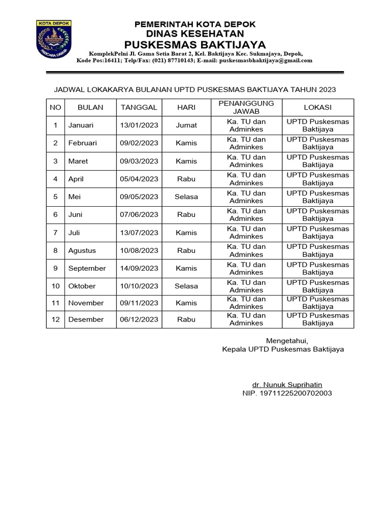 Jadwal Lokbul 2023 | PDF