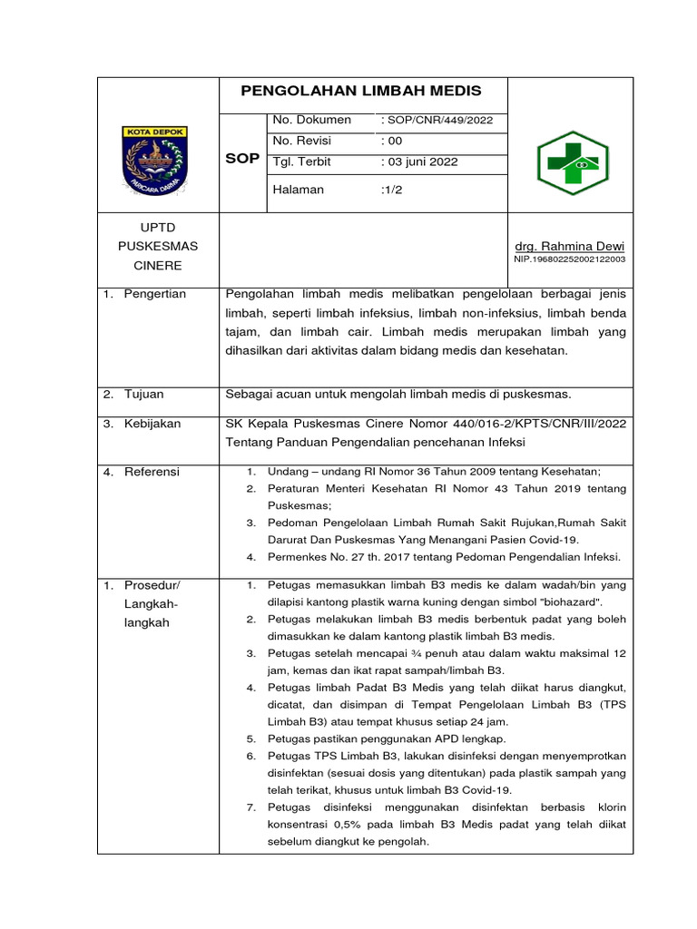 Pengolahan Limbah Medis Pdf