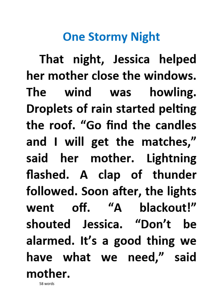 Stormy Night Blackout Adventure | PDF