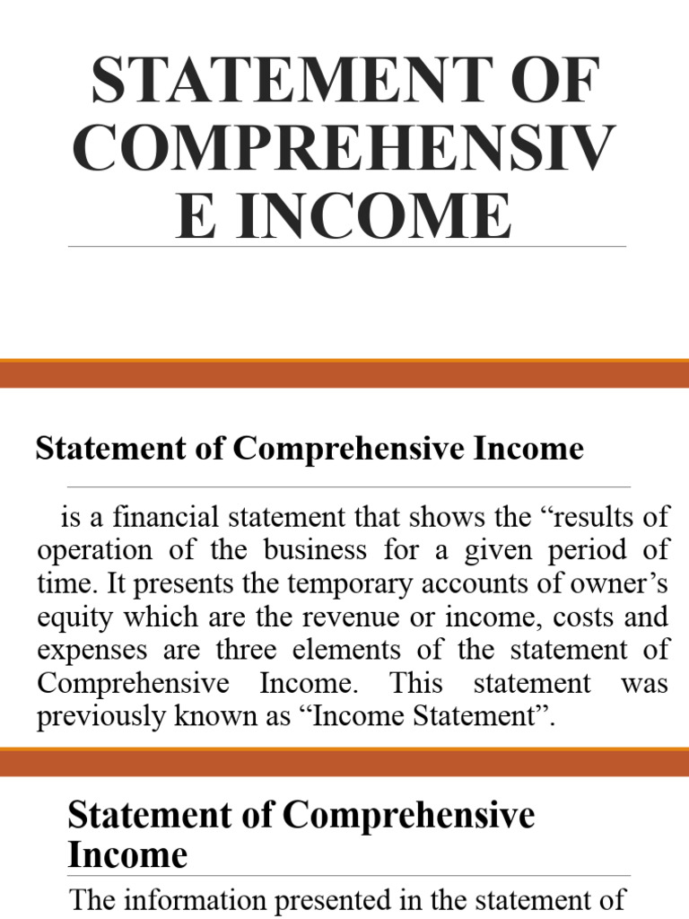 Statement of Comprehensive Income | PDF