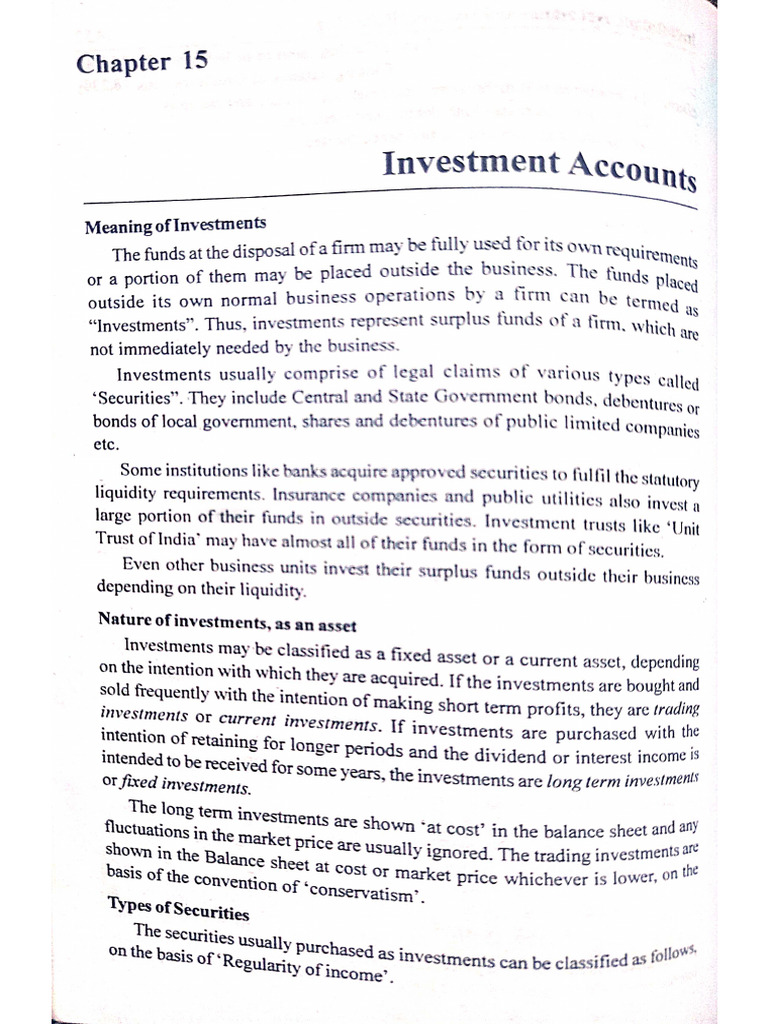 Investment Accounts | PDF