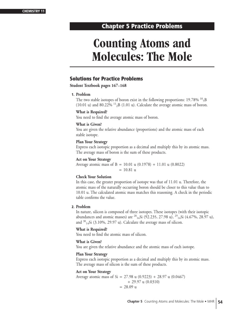 chemistry 11 practice questions | PDF